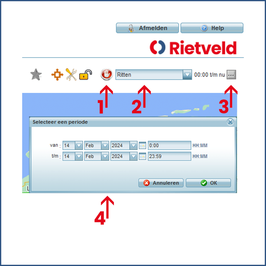 Controleer en corrigeer kilometerstanden. - Rietveld